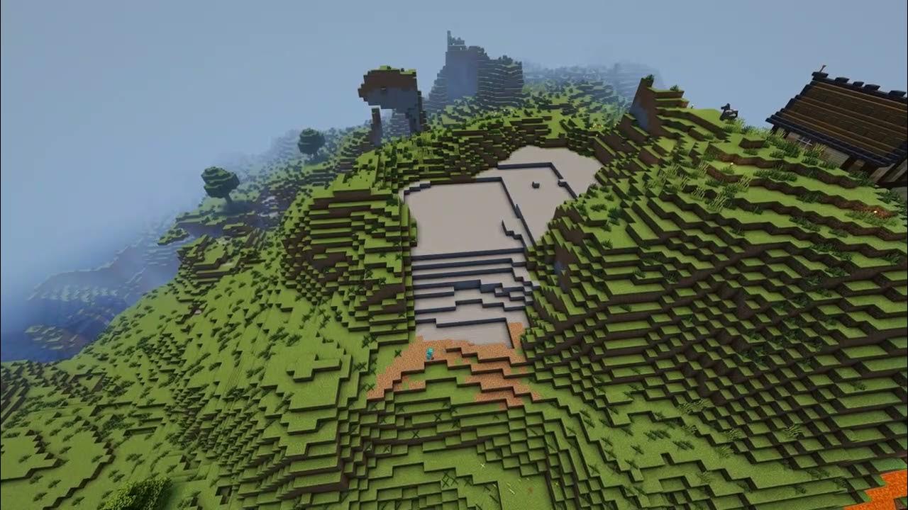 Terraforming a mountain in minecraft - YouTube