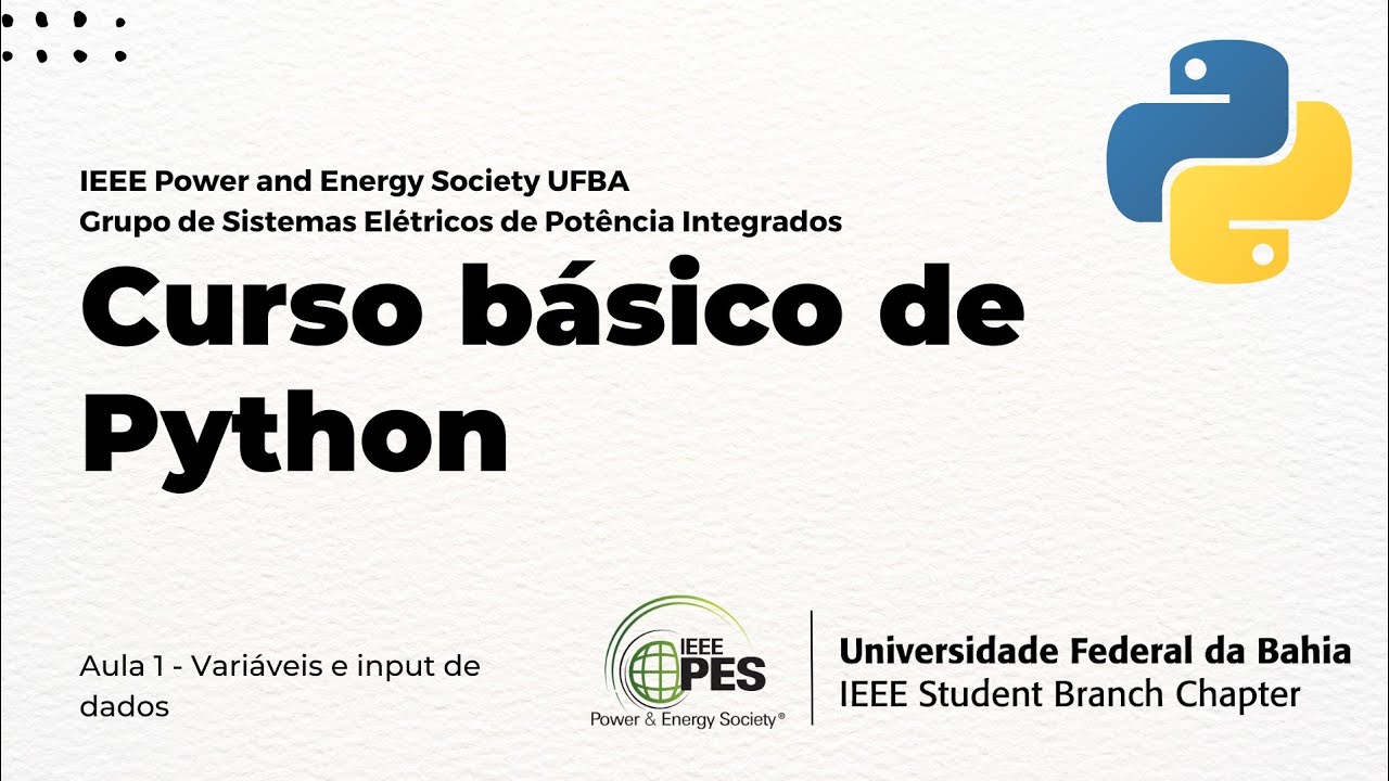[Curso Básico Python] Aula 1 - Variáveis e input de dados - YouTube