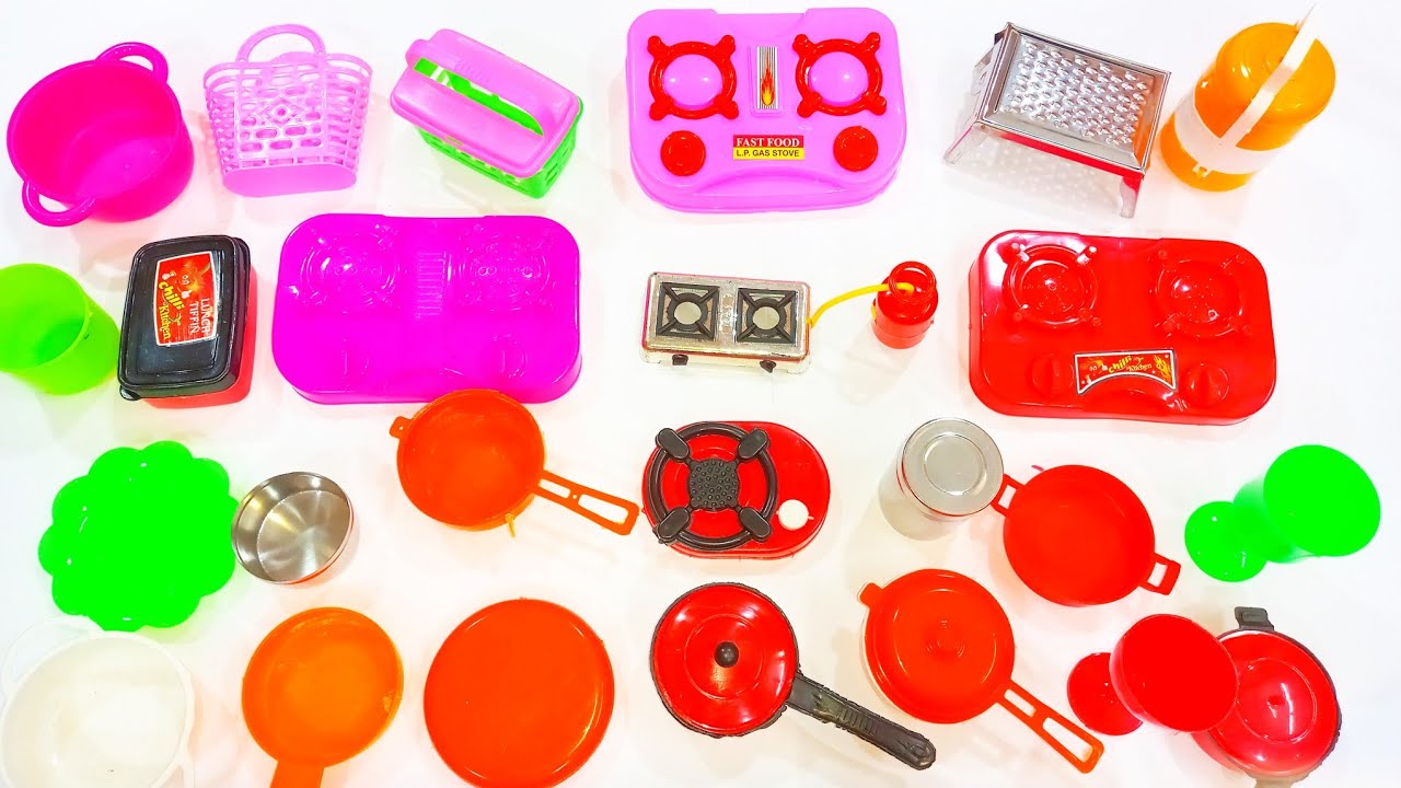 Diy unboxing Amazing mini clay kitchen set|Plastic Steel kitchen toys ...