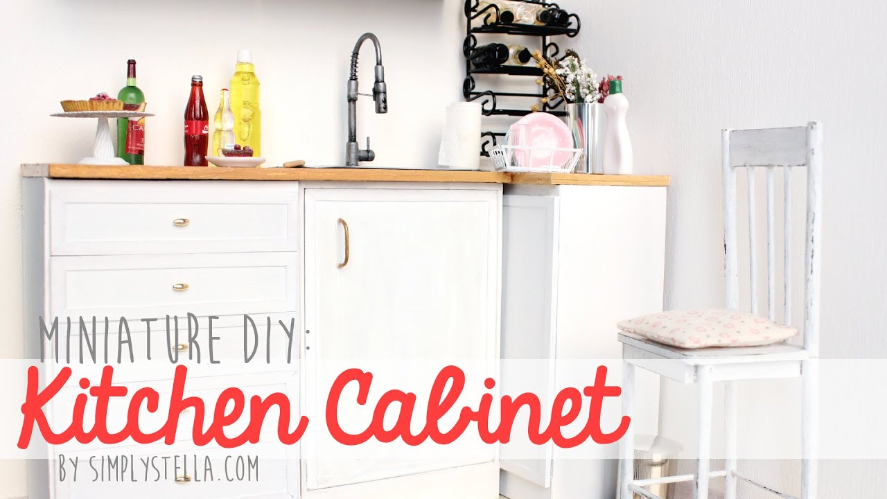 DIY MINIATURE: How to make a KITCHEN CABINET with a WORKING DOOR ...