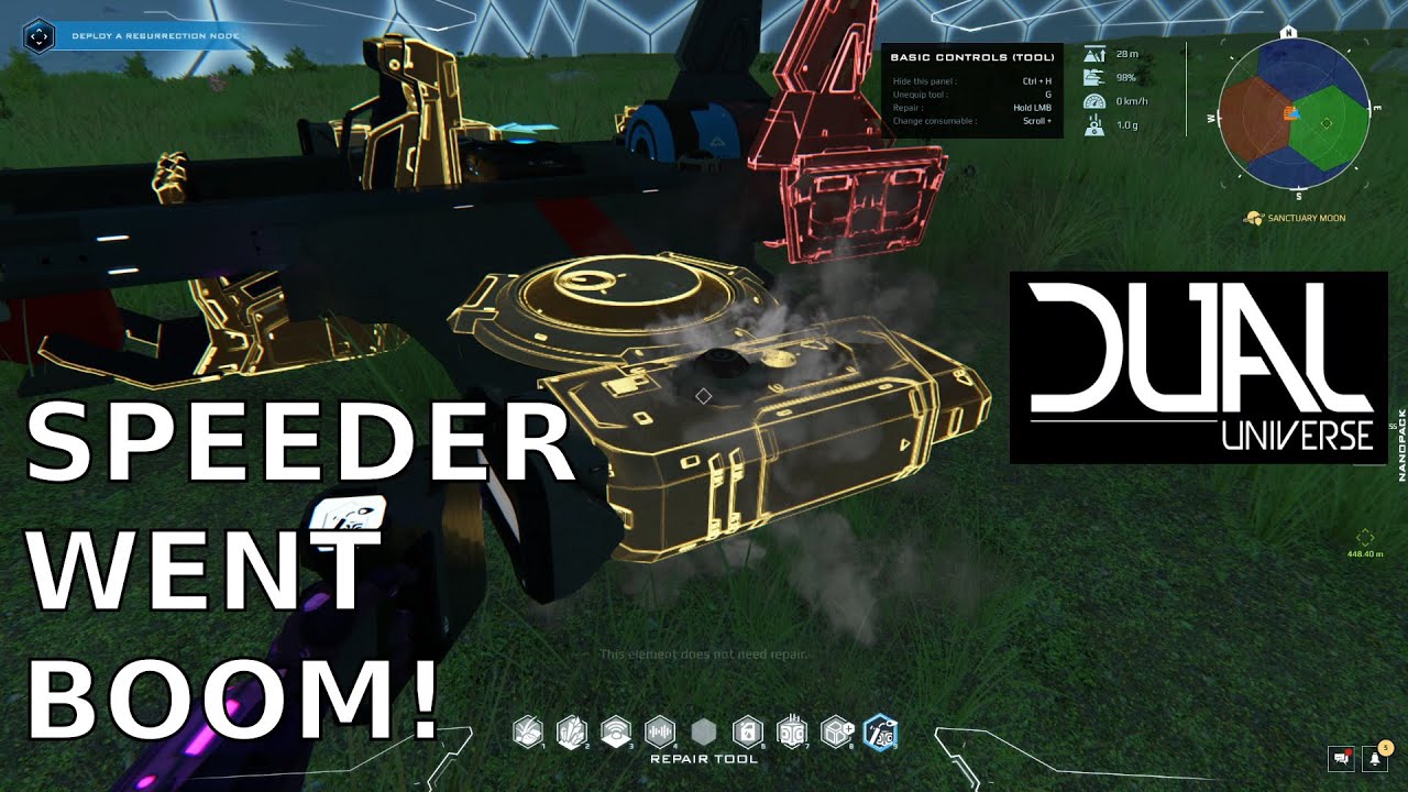 Dual Universe Repairing My Damaged Speeder (DU Beta 1) - YouTube