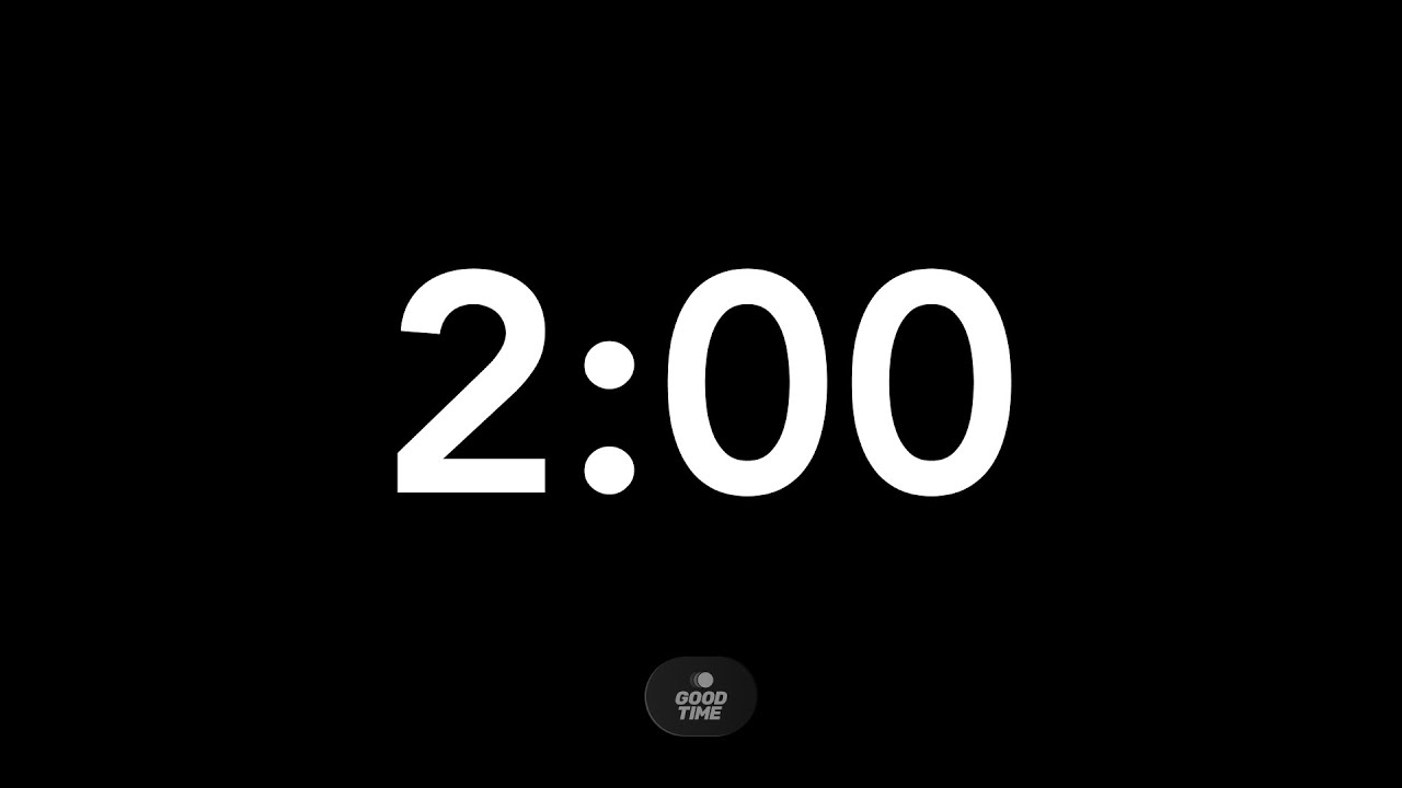 2 Minute Classic Countdown Timer | Simple, Bold, Easy to Read, End Alarm | Good Time - YouTube