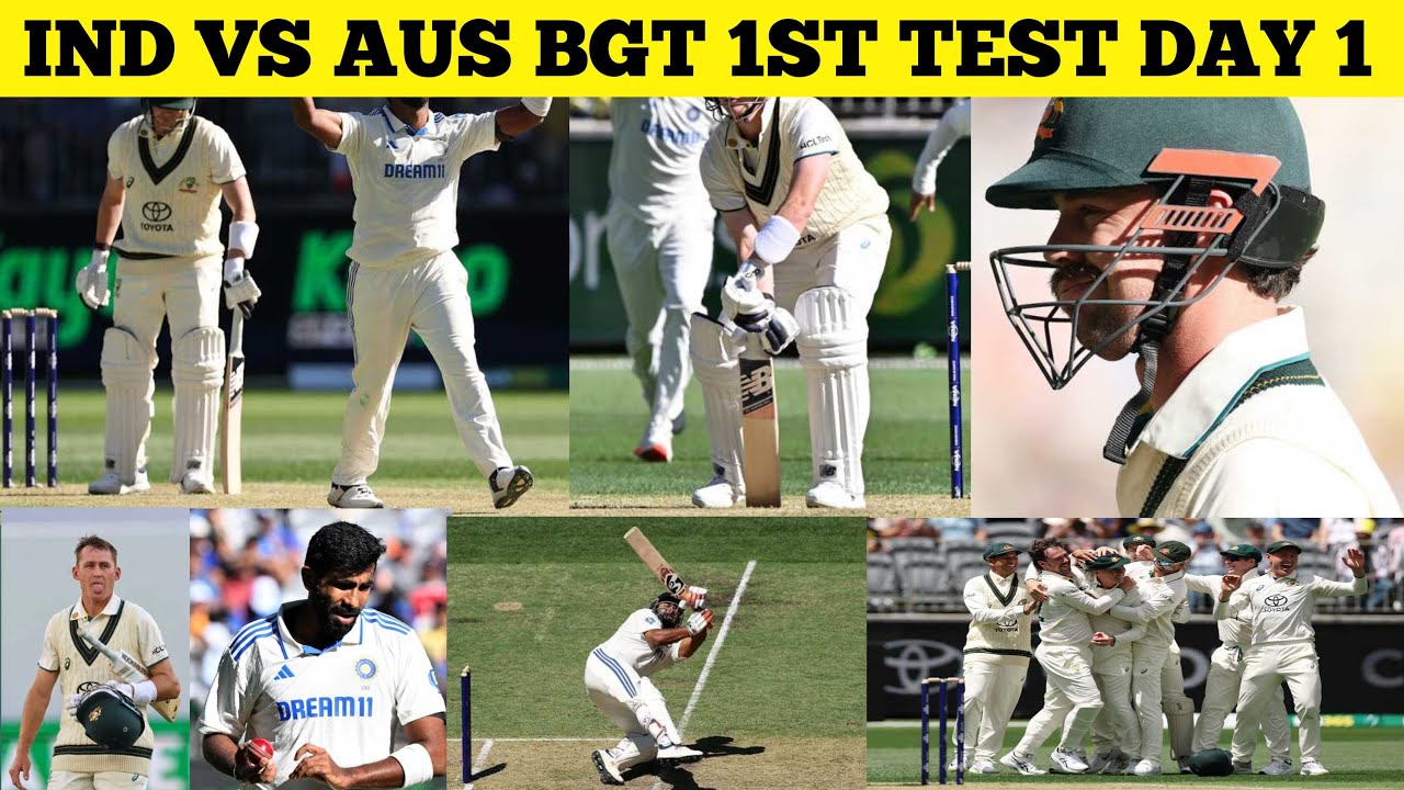ind vs aus bgt live 2024 || day 1 highlights इंडिया बनाम ऑस्ट्रेलिया ...