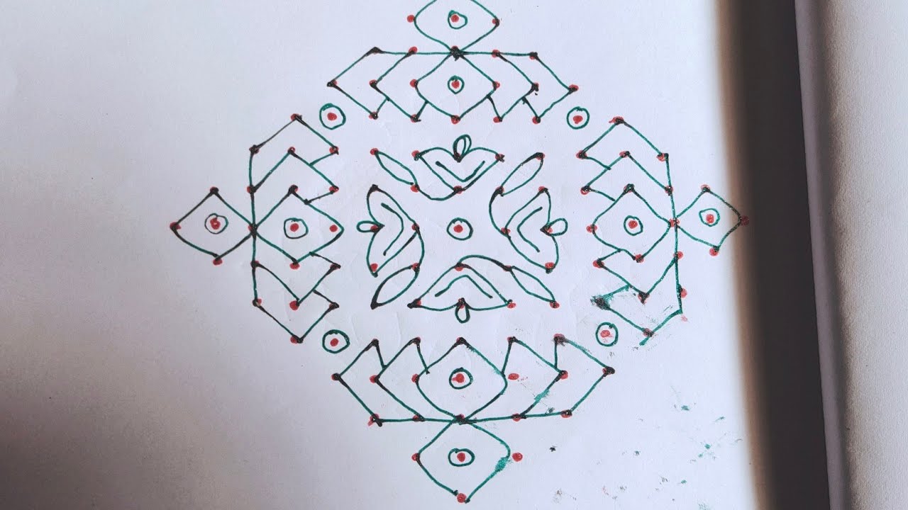beautiful design15×1 Muggu lotus flower Muggu#ksyArtsworld - YouTube