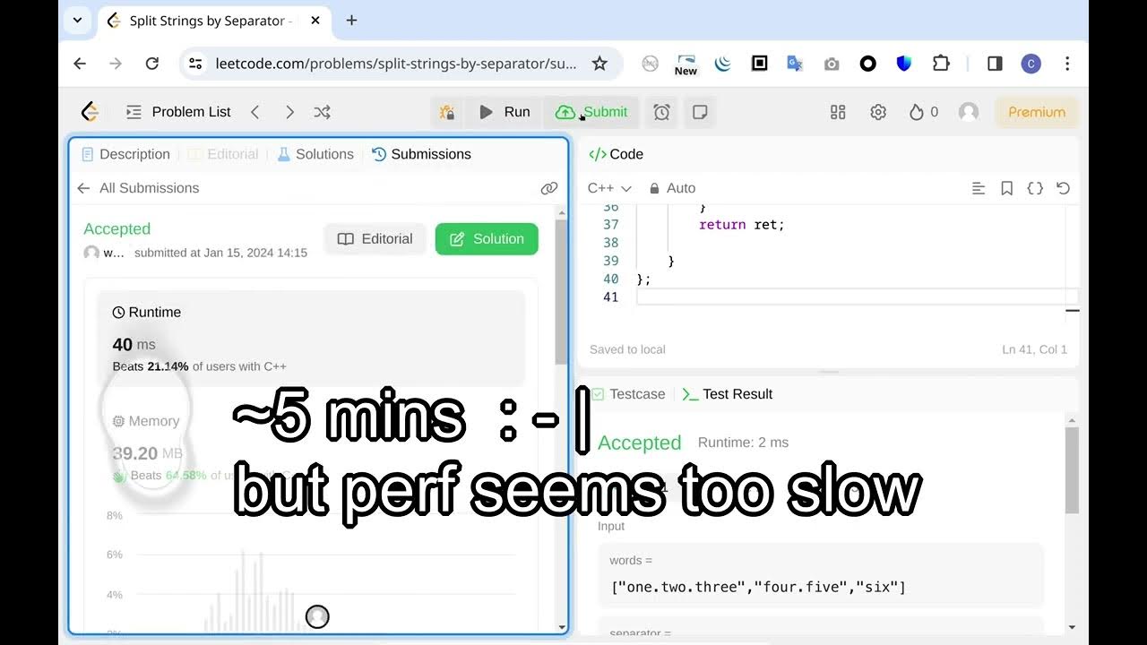 leetcode 2788 Split Strings by Separator - YouTube
