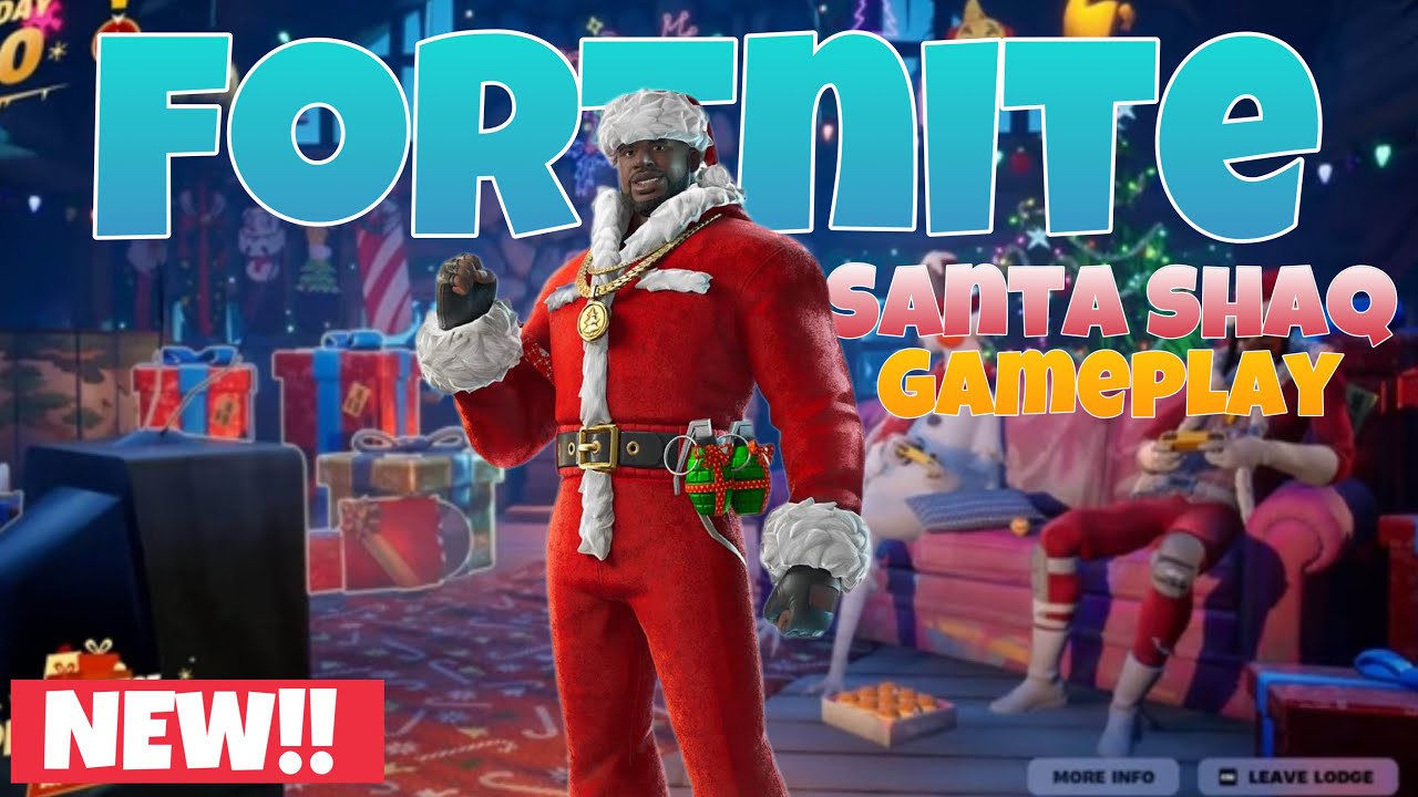 Fortnite Santa Shaq Skin Gameplay (Shaquille O’Neal) - YouTube