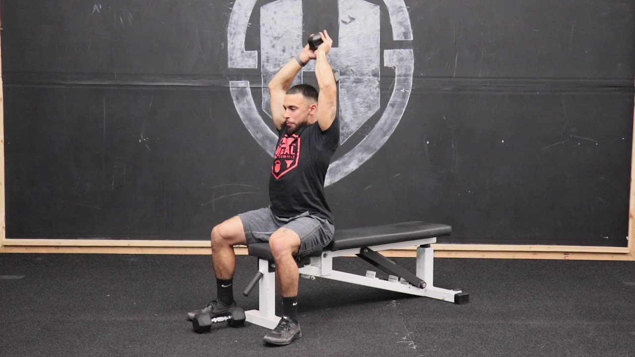 DB OH Triceps Extension - YouTube