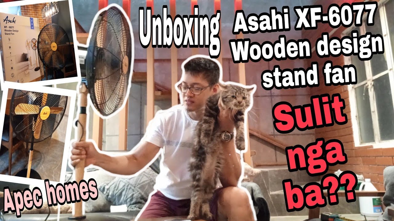 Unboxing Asahi XF-6077 Wooden design stand fan / testing & review ...
