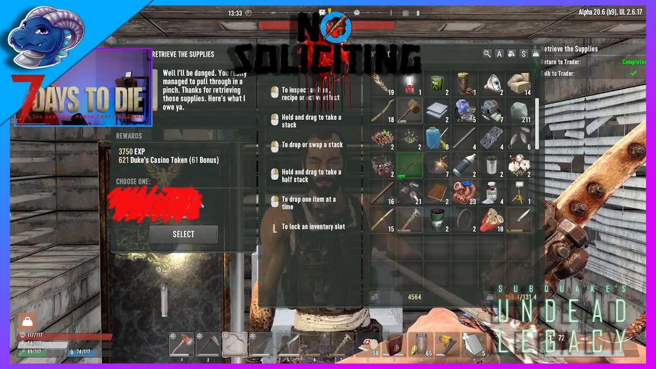 No Soliciting Questing for Next Tier Tools 7 Days to Die Undead Legacy ...
