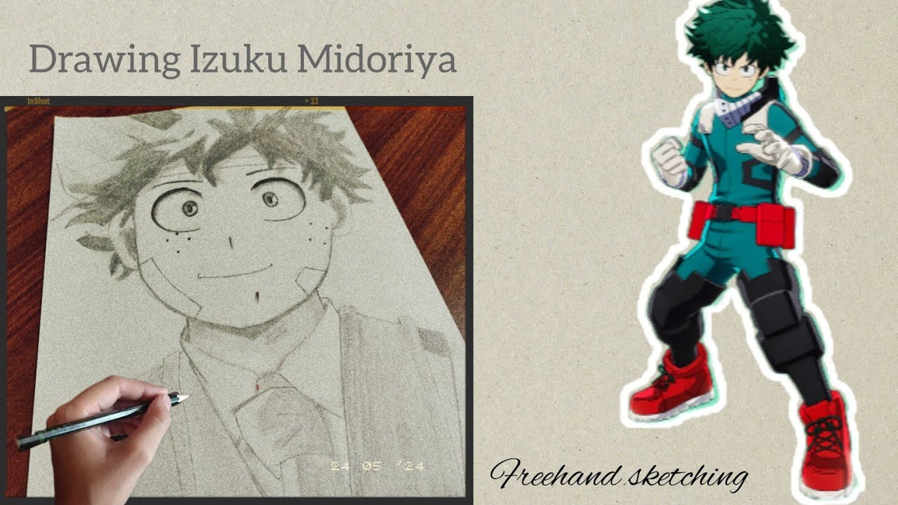 How To Draw Izuku Midoriya/ Freehand Sketching/ Drawing Izuku Midoriya ...