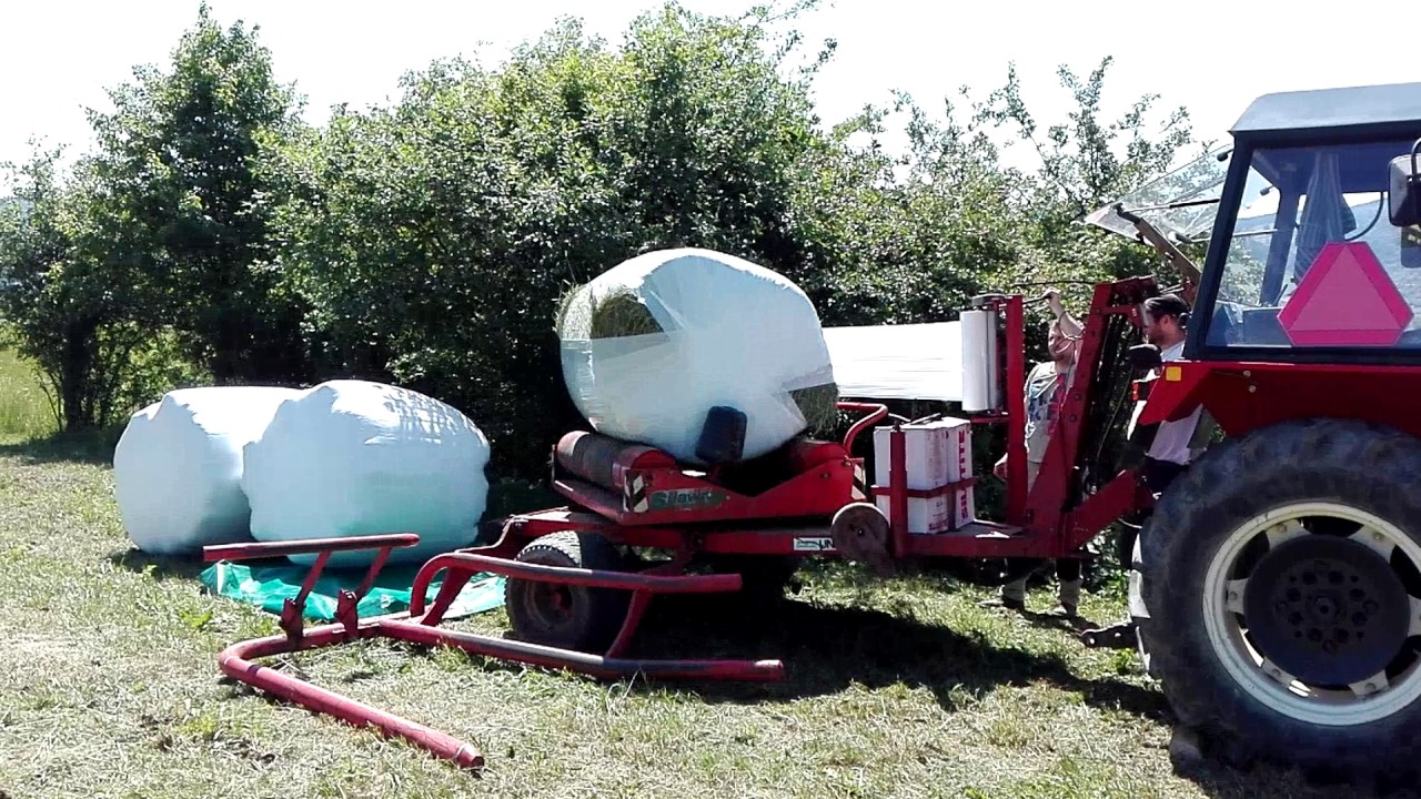 Hay bale making - YouTube