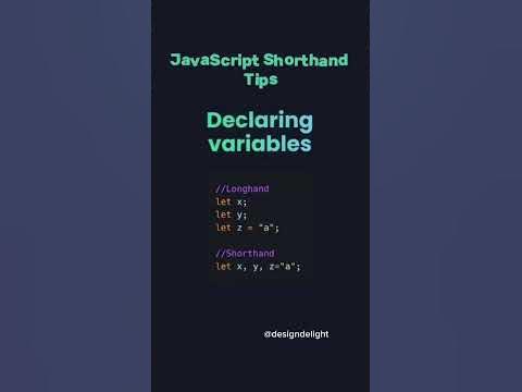 JavaScript Shorthand Tip's Part 1 Declaring Variables #viral #coder #viralvideo #js #jstips ...
