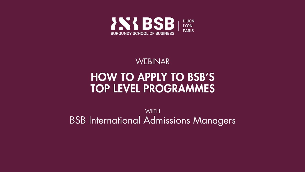 How to apply to BSB’s top level programmes - YouTube