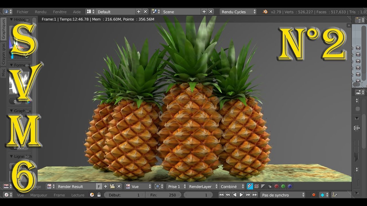 Modéliser un Ananas réaliste Blender 3d Tutoriel N°2 Français SVM6 ...