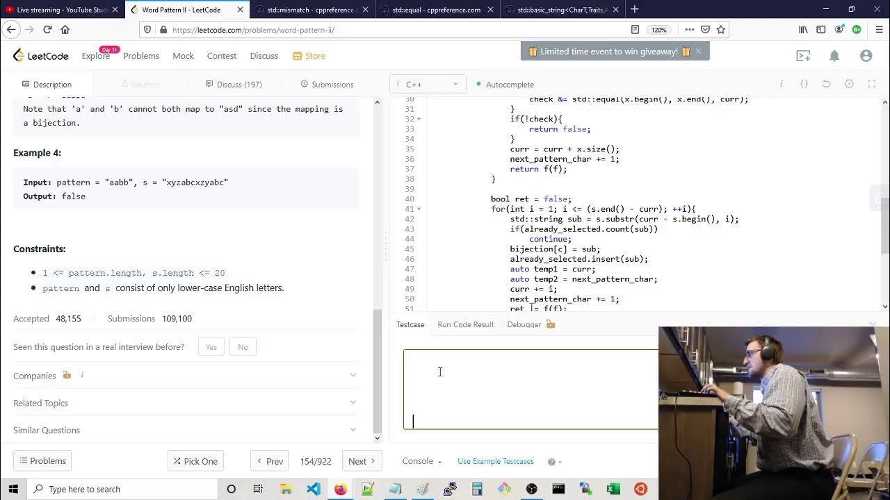 Word Pattern II (Medium), C++, Leetcode - YouTube