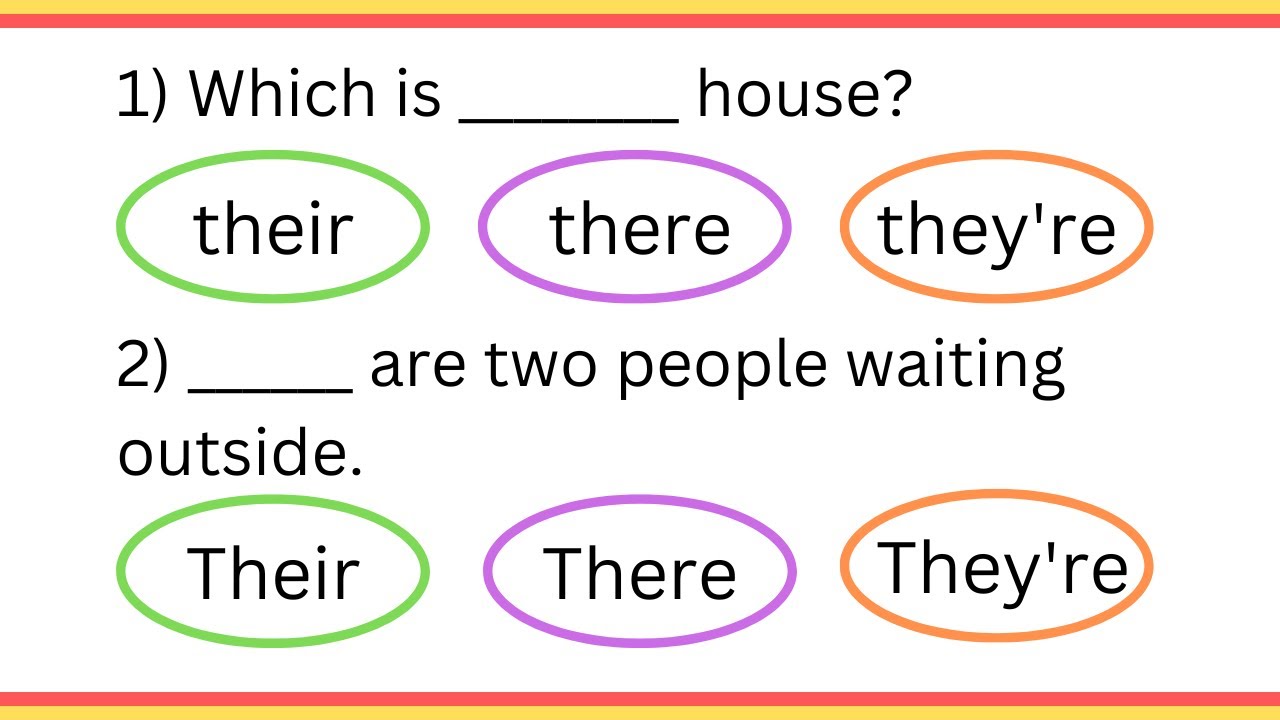 Use of 'Their', 'There' and 'They're' - Quiz | Can you score 12/12 ...