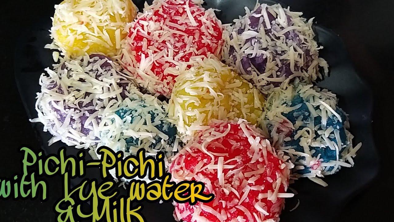 Pichi-pichi with Lye water & milk recipe|Ube pichi-pichi|fresh cassava ...
