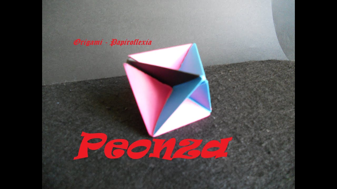 Origami - Papiroflexia. Tutorial: Peonza, muy fácil y rápida - YouTube