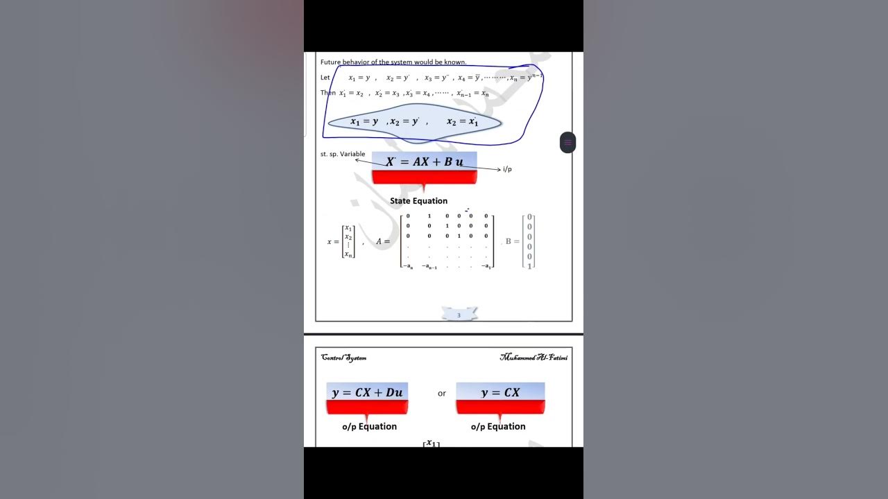 control system. state space .lecture 1 part (1) - YouTube