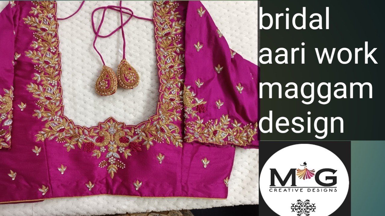 simple and elegant aari work maggam blouse designs - YouTube