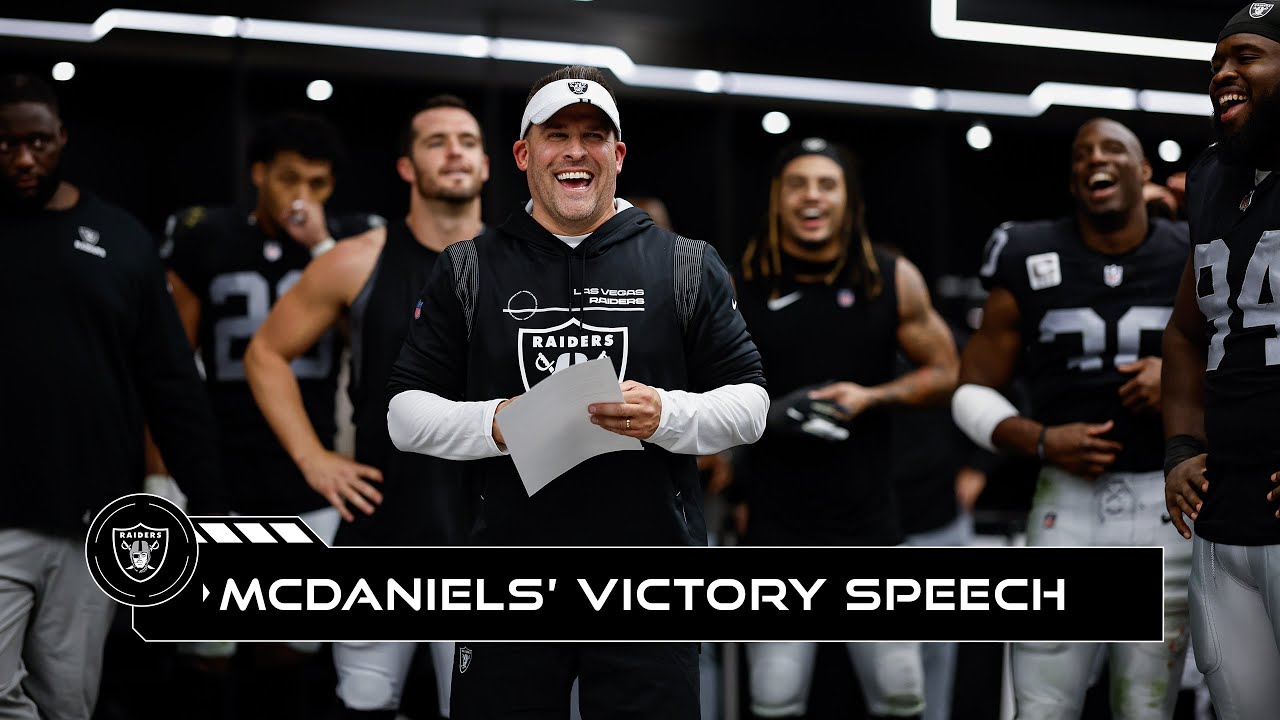Josh McDaniels’ Locker Room Victory Speech vs. Chargers: ‘That’s Three ...