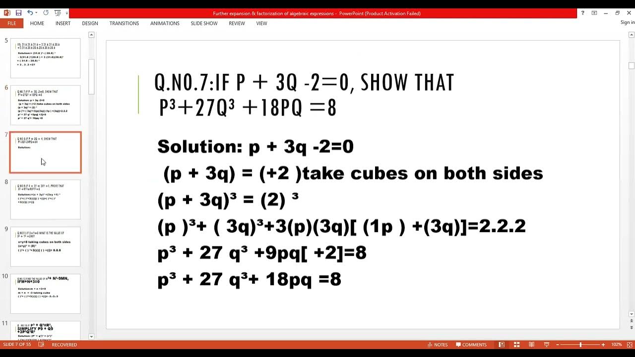 NSM Book -3, Class 8, Chapter 3, ex3 c Q no 7 10 - YouTube