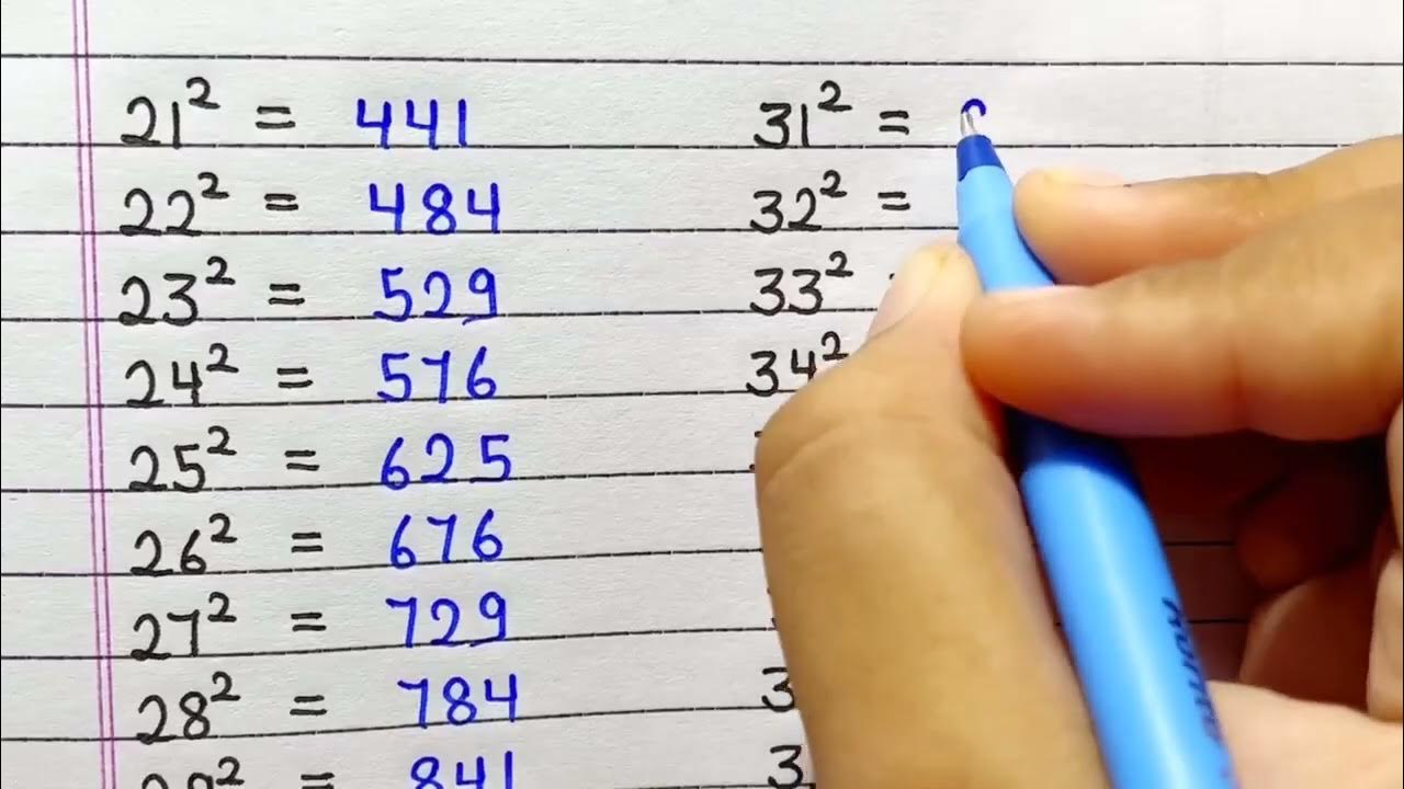 Square and square root quick revision #square #1to50 - YouTube