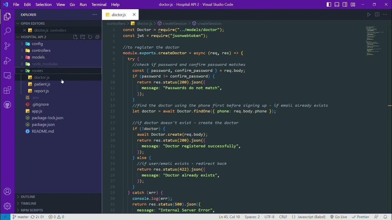 Hospital Api Coding Ninjas Project Youtube