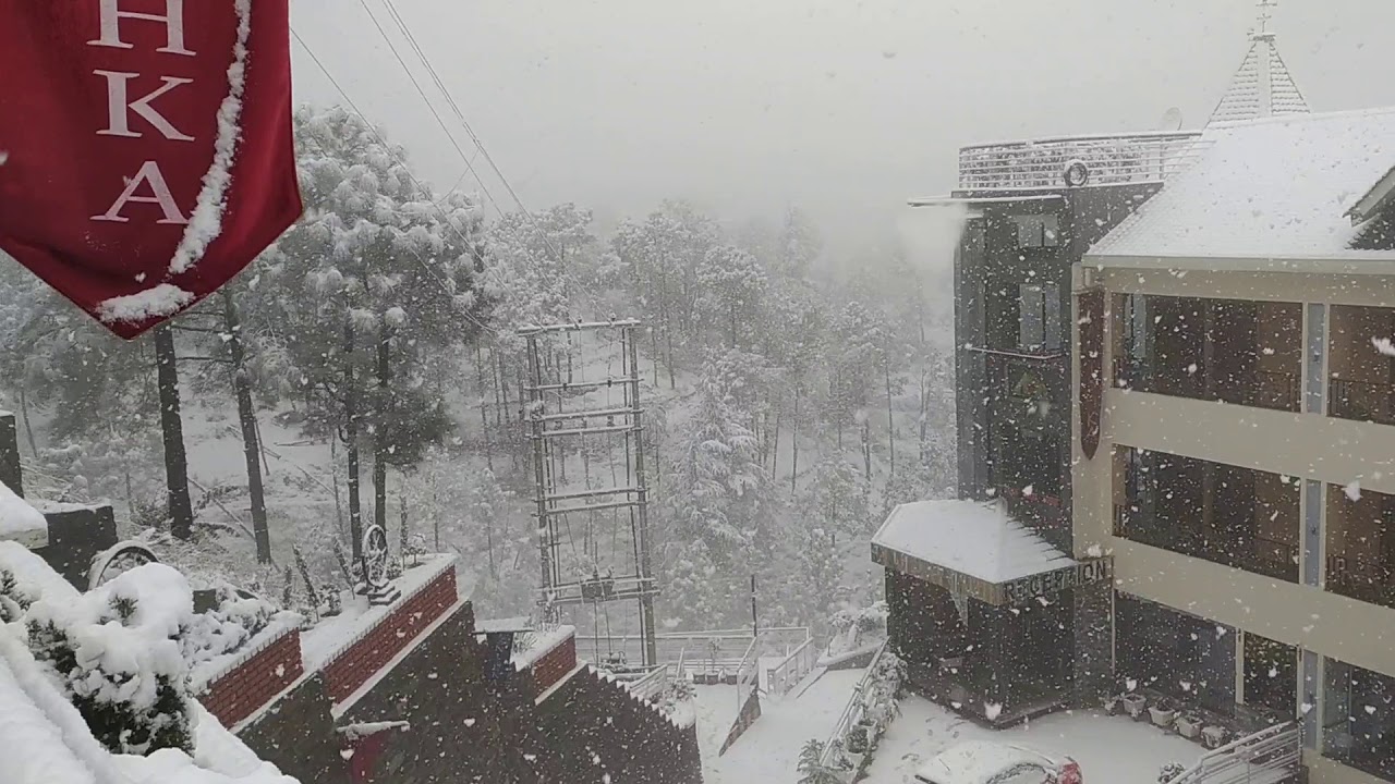 Snow Fall !chail ! Himachal Pradesh ! Kanishka Retreat Chail - YouTube