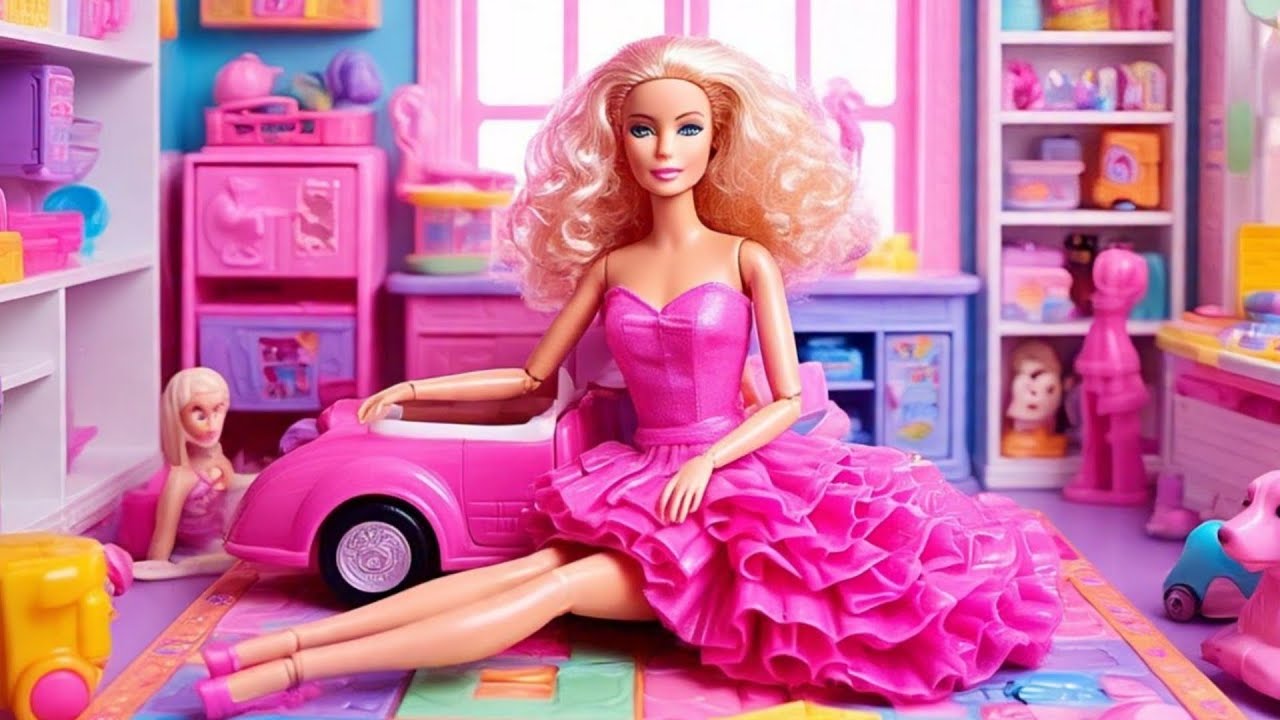 Beautiful Attractive Barbie and her Cute Doll House Setup Complete Tour ...