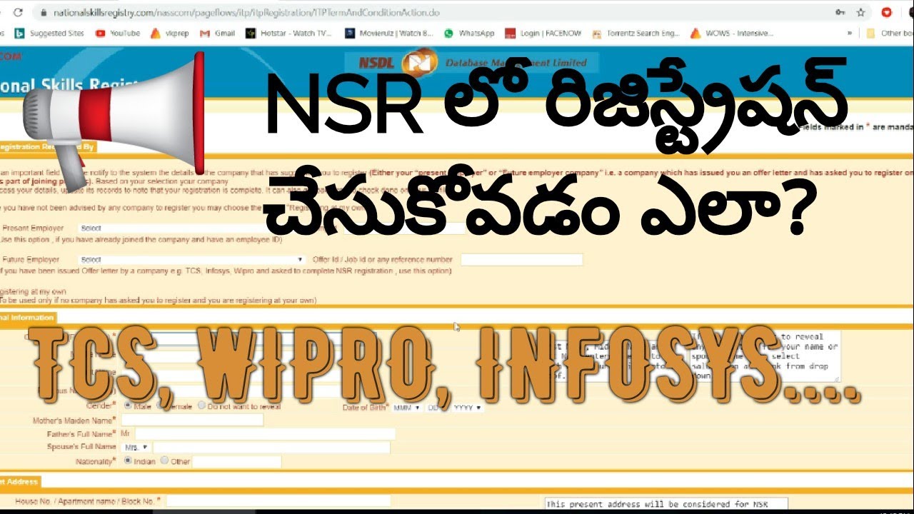 NSR Registration in Telugu || New || National Skills Registry apply ...