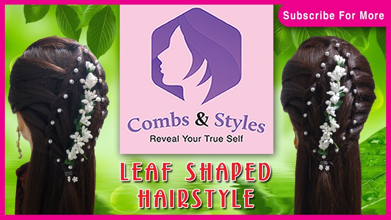 Leaf Shaped Hairstyle | Elegant Hairstyle for Party | Combs and Styles ...