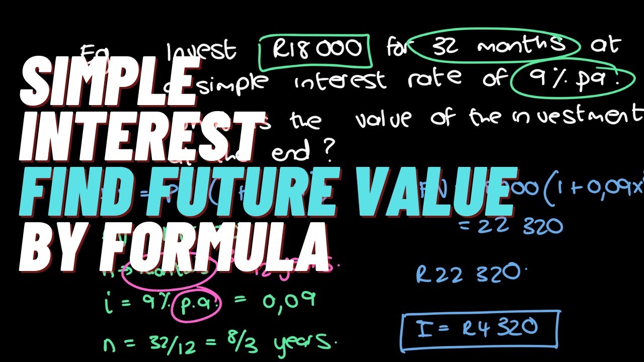 Simple Interest :Solve Future Value (FV) using Interest (I) and ...