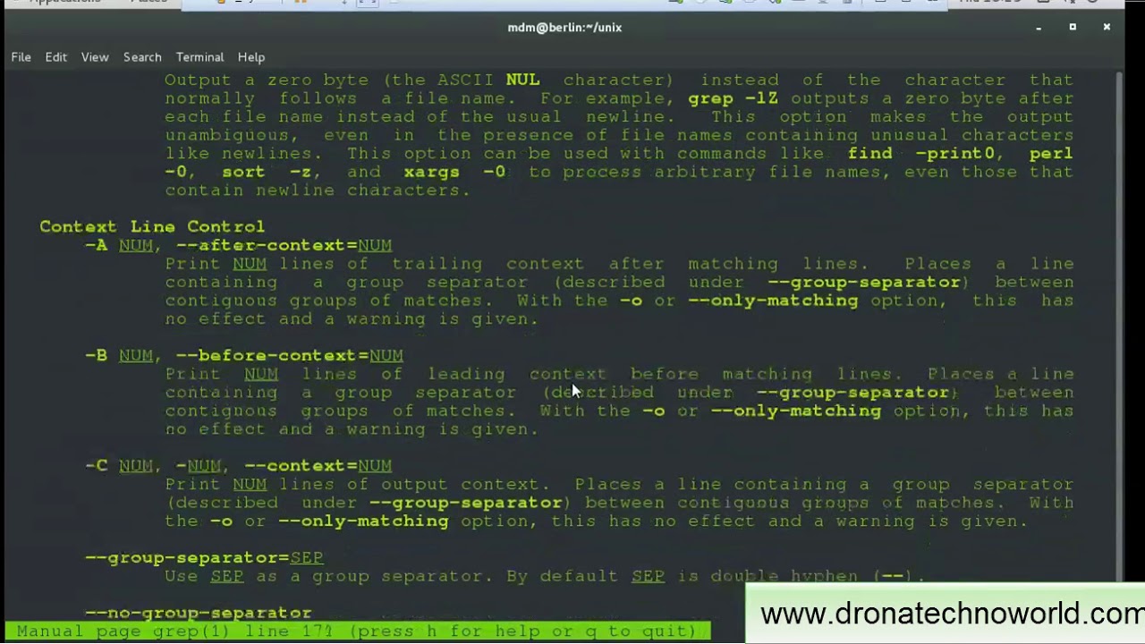40. Unix Tutorial - Shell Man Help Page - YouTube