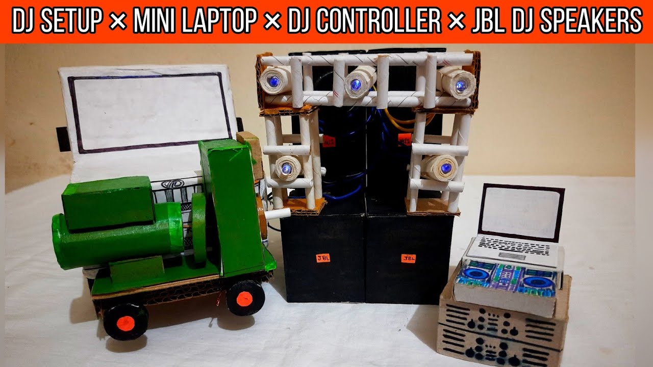 DJ Setup with Mini LAPTOP, DJ CONTROLLER and JBL DJ Speakers on BOLERO ...
