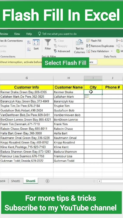 Flash Fill in Excel #msexcel #exceltipsandtricks #exceltips #exceltricks - YouTube