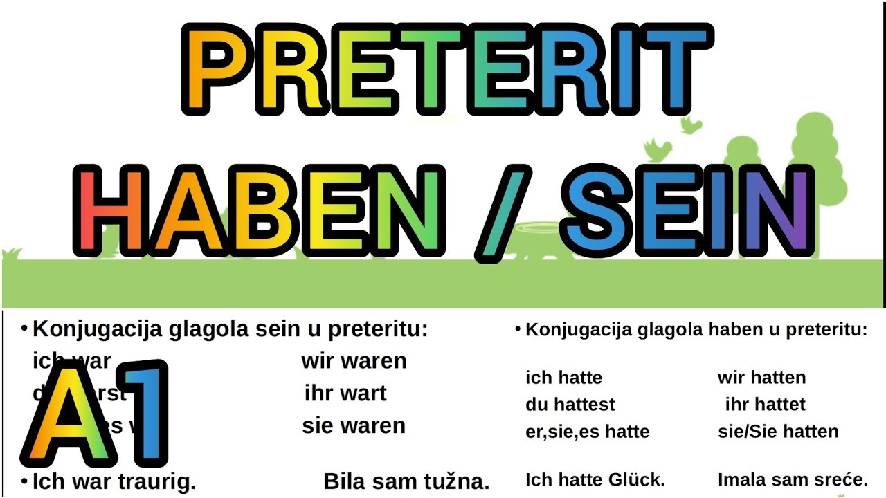A1 LEKCIJA 43 PRETERIT / PROSTO PROSLO VREME SA GLAGOLIMA HABEN I SEIN ...