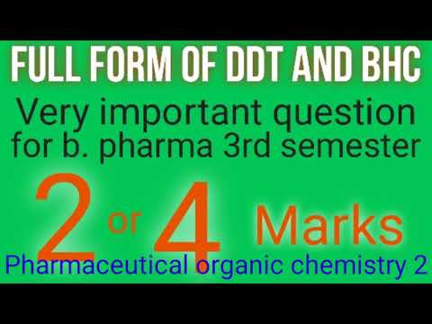 Full form of DDT and BHC // Pharmaceutical organic chemistry// b.pharma 3rd semester - YouTube