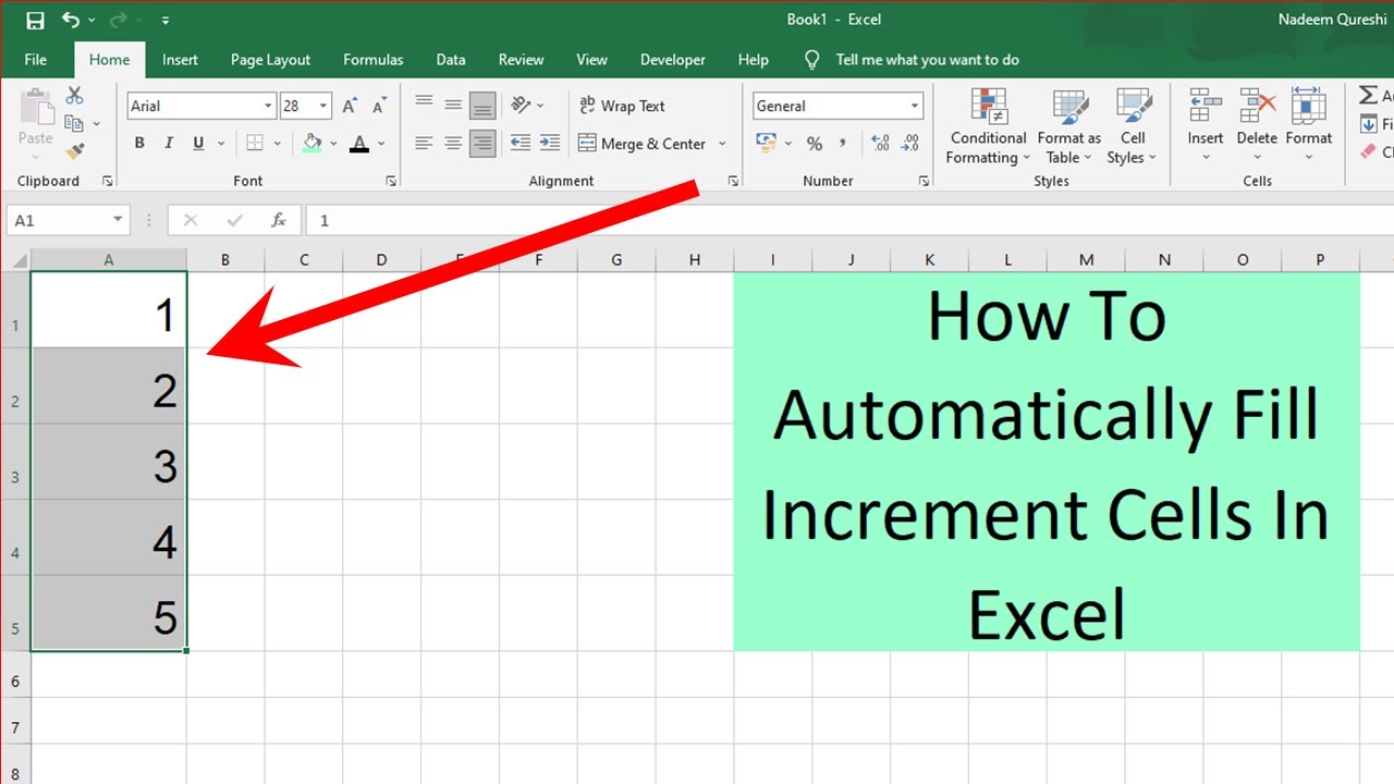 How To Automatically Fill Increment Cells In Excel YouTube How To Automatically Fill Increment Cells In Excel YouTube