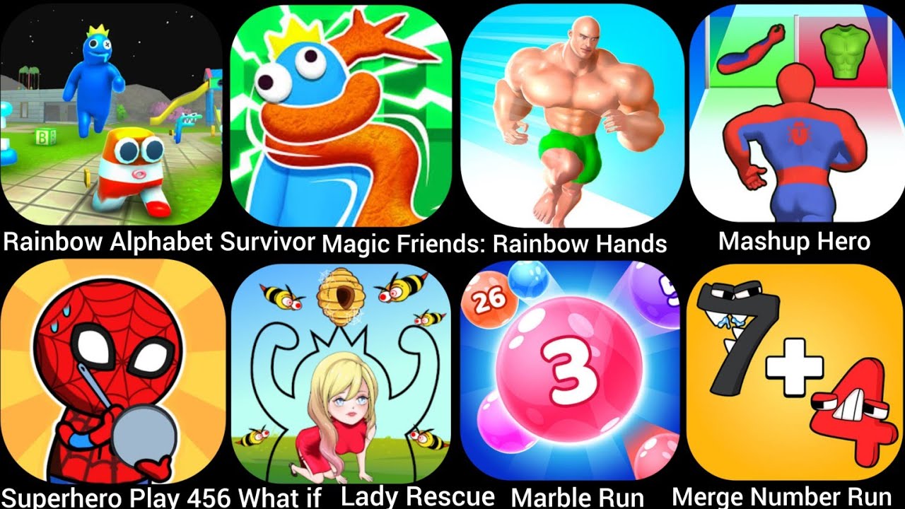 Rainbow Alphabet Survivor,Magic Friends: Rainbow Hands,Muscle Rush ...