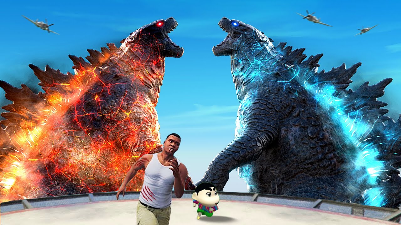 FRANKLIN and SHINCHAN Hunted By ELEMENTAL GODZILLA In GTA 5 - YouTube
