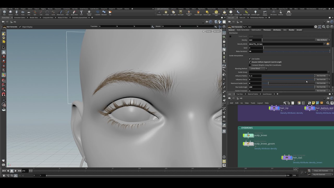 Ultimate Guide for grooming eyebrows and eyelashes in Houdini - YouTube