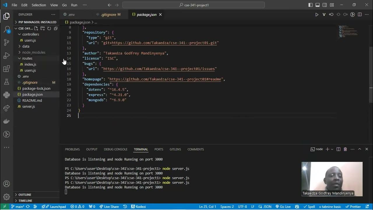cse341 project 1 building a contact API using Mongodb and Render - YouTube