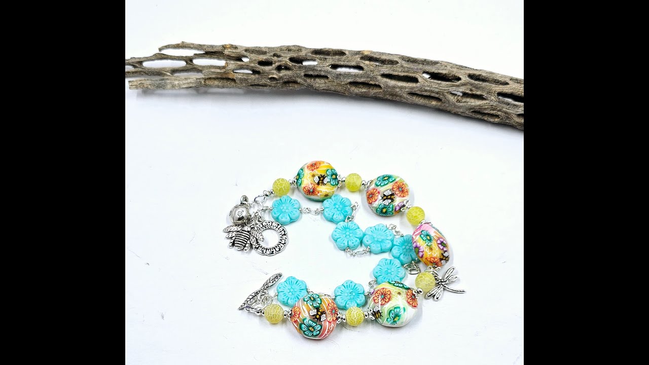 Polymer Clay Bee Bracelet Bright and Fun Tutorial - YouTube
