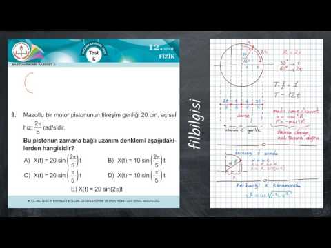12. Sınıf Fizik Test 6 - Basit Harmonik Hareket 1