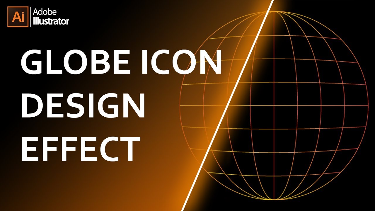 How to Create Globe Icon Effect in Illustrator | Illustrator Tutorial ...