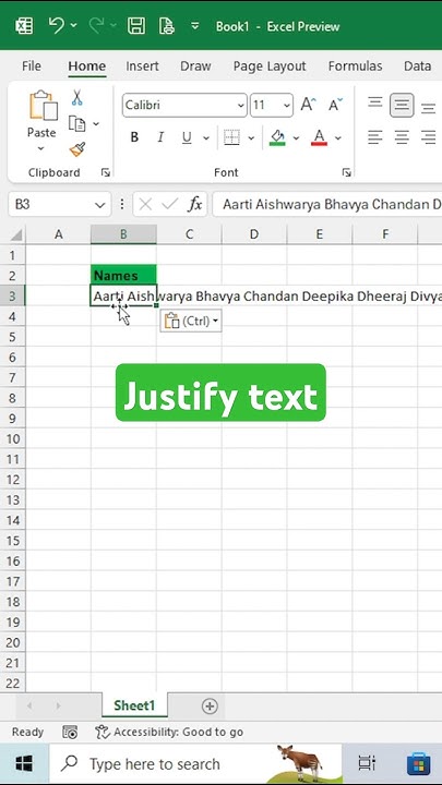 Justify text in Microsoft Excel 💡👇 #excelhacks #exceldataanalytics #exceltips #exceltricks - YouTube