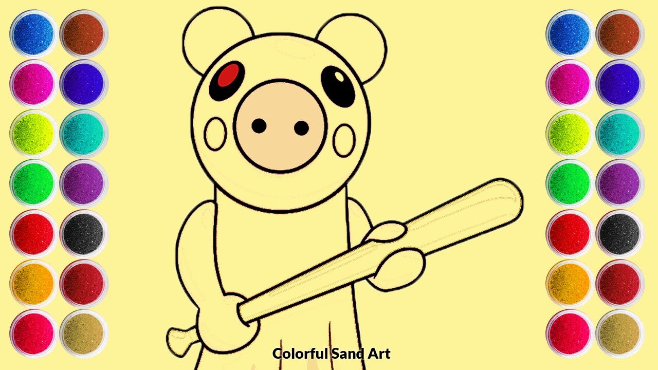 Roblox Piggy - Sand Painting Art - How to Draw - YouTube