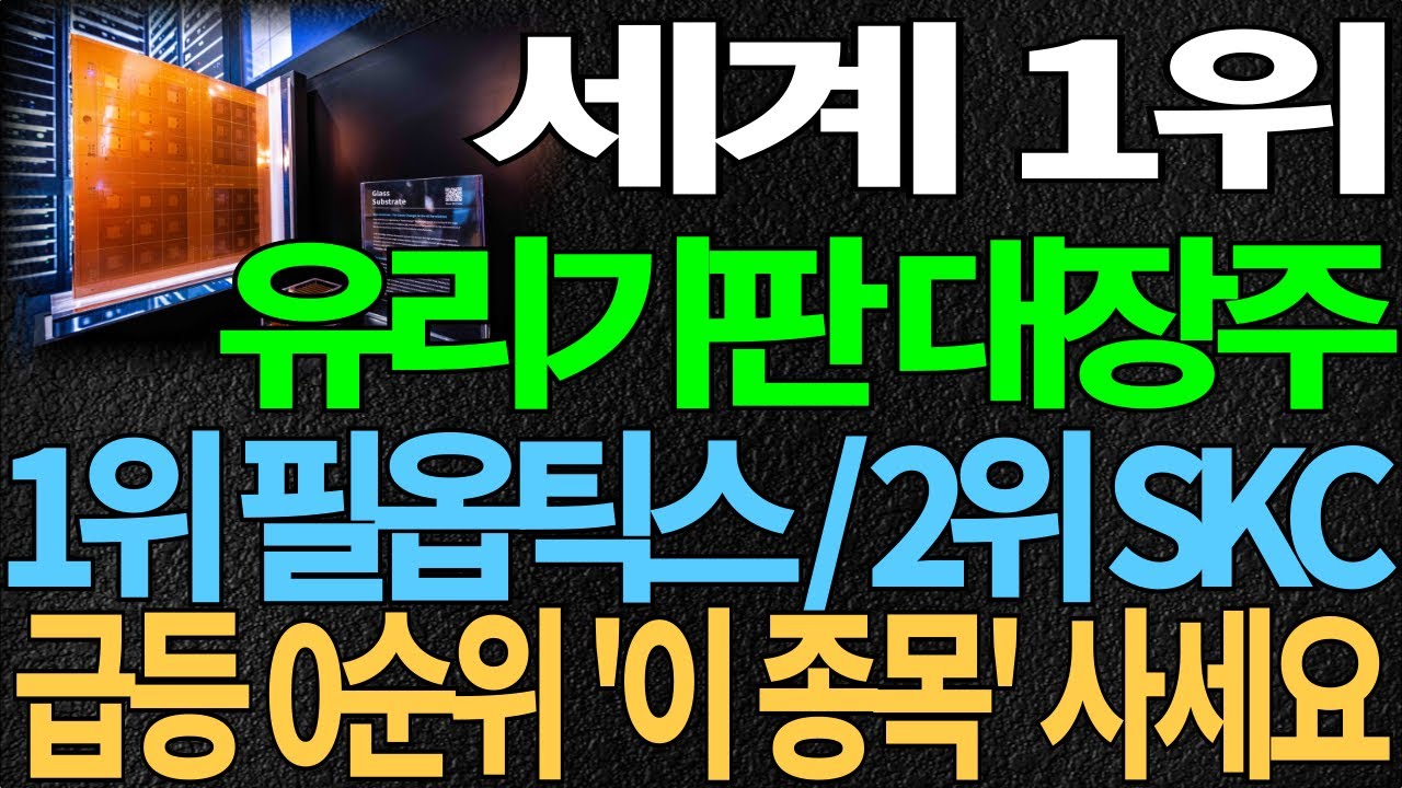 유리기판 대장주 세계 1위 유리기판 대장주 1위 필옵틱스 2위 Skc 급등 0순위 이 종목 사세요i 유리기판관련주 글라스기판관련주 디에스경제뉴스 또바기 Youtube