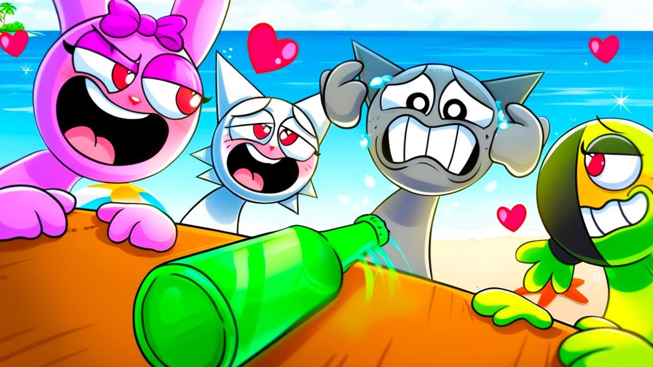 🔥 GRAY Played SPIN the Bottle with CRAZY SPRUNKI GIRLS?! 😳🎉💋 | Funniest ...